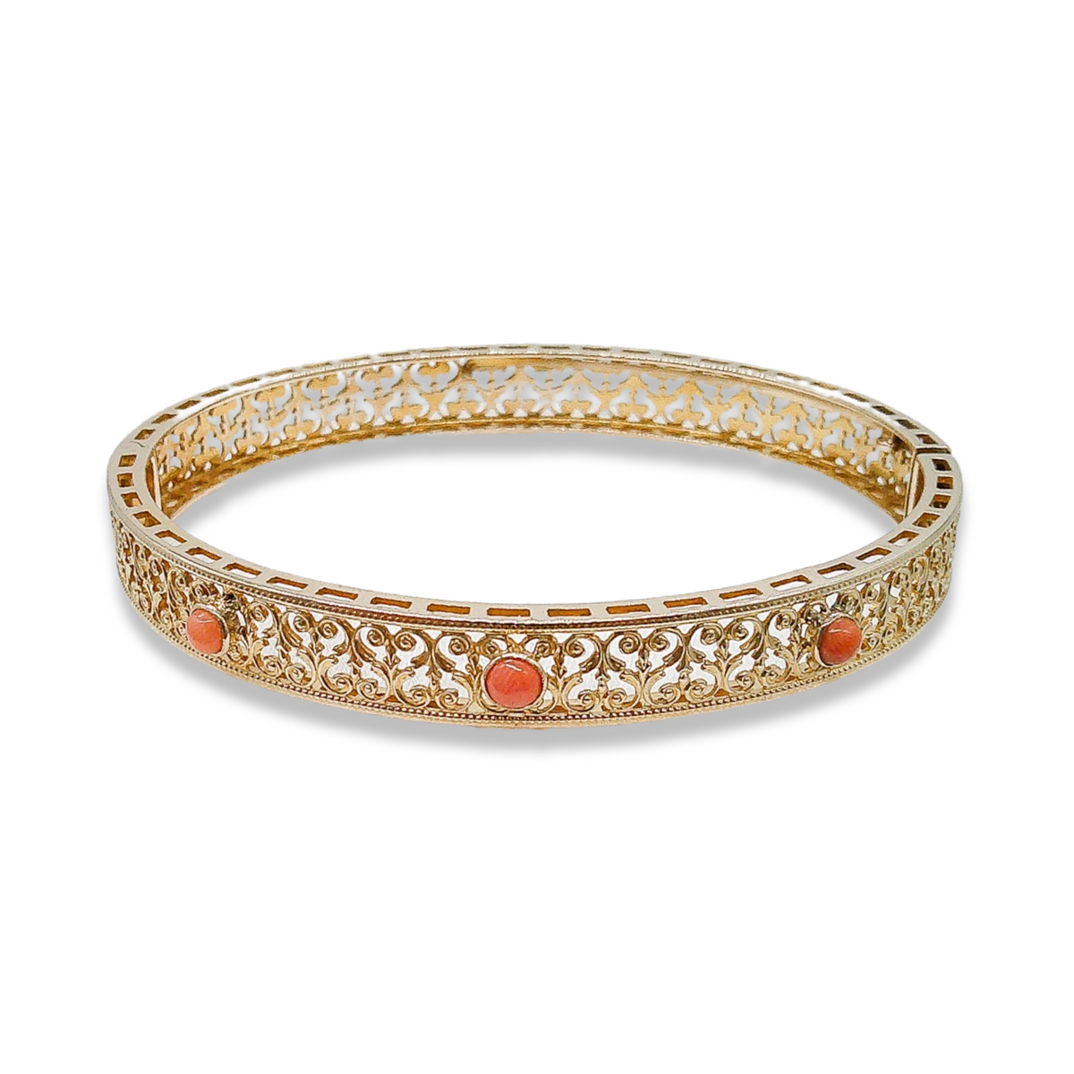 14K CONTEMPORARY CORAL BANGLE – Heirloom Jewelers