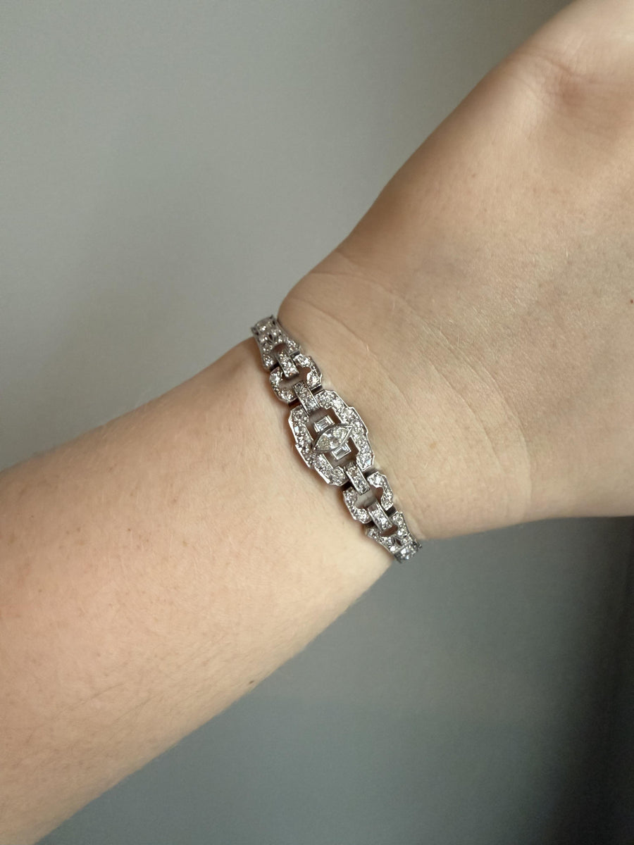 Art Deco Platinum 2.8 Carat Diamond Bracelet – Heirloom Jewelers